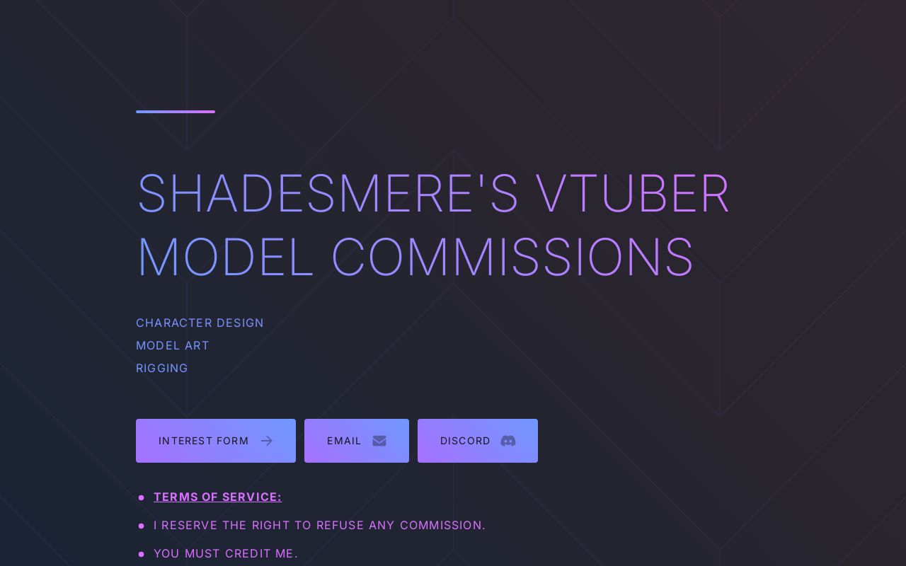 Shadesmere's Vtuber Model Commissions